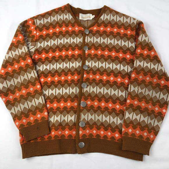 Jantzen | Sweaters | Jantzen Cardigan Sweater Vtg Orangebrown Adorned ...